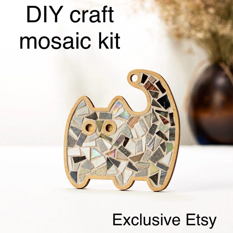 Cat Mosaic Art Kit - Etsy