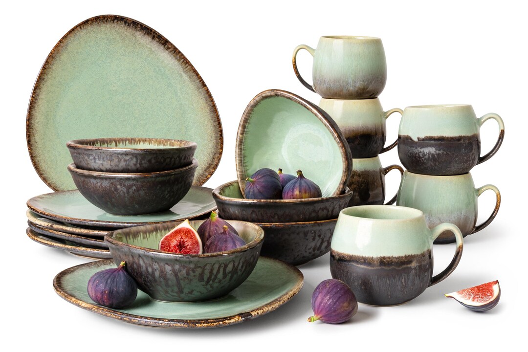 KONSIMO - Dinnerware Set - PRIMA - Breakfast Dinnerware Set - Ceramic ...