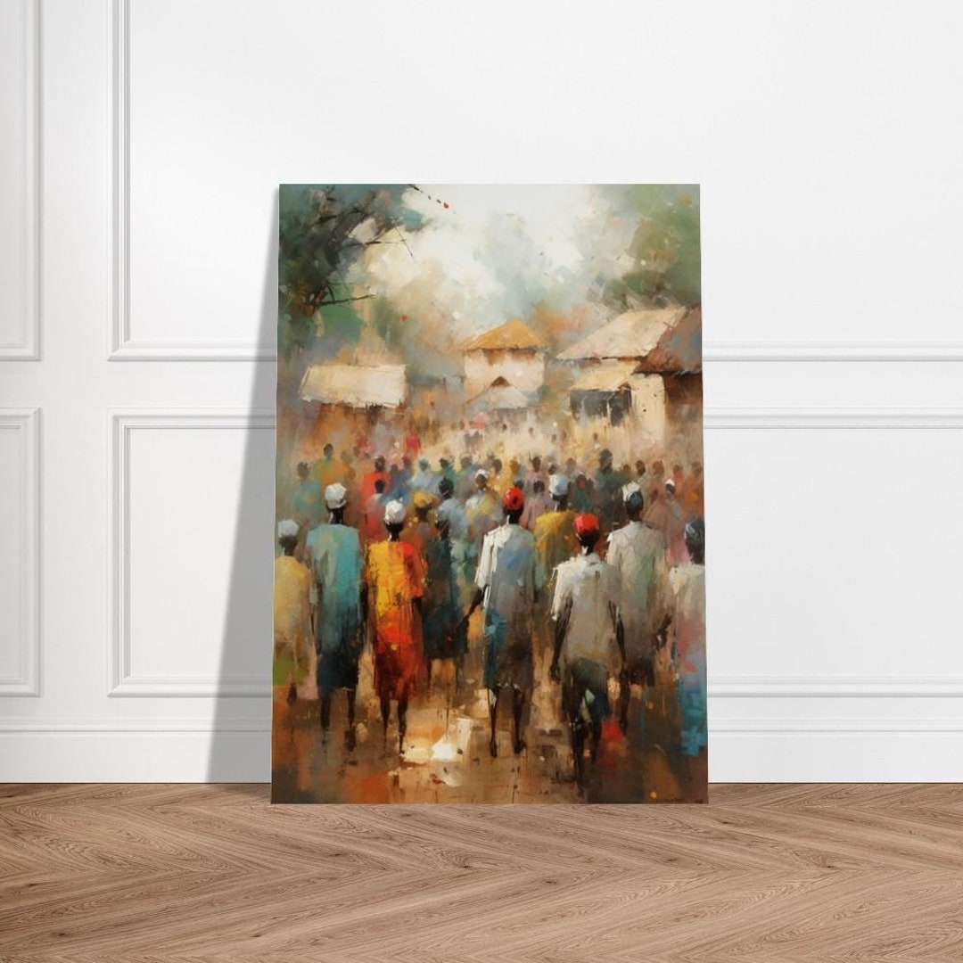 Premium African Art Poster | African Village Art | Colourful African ...