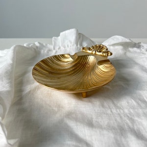 Vintage Brass Shell Ashtray Solid Brass Seashell Shaped Ashtray - Etsy