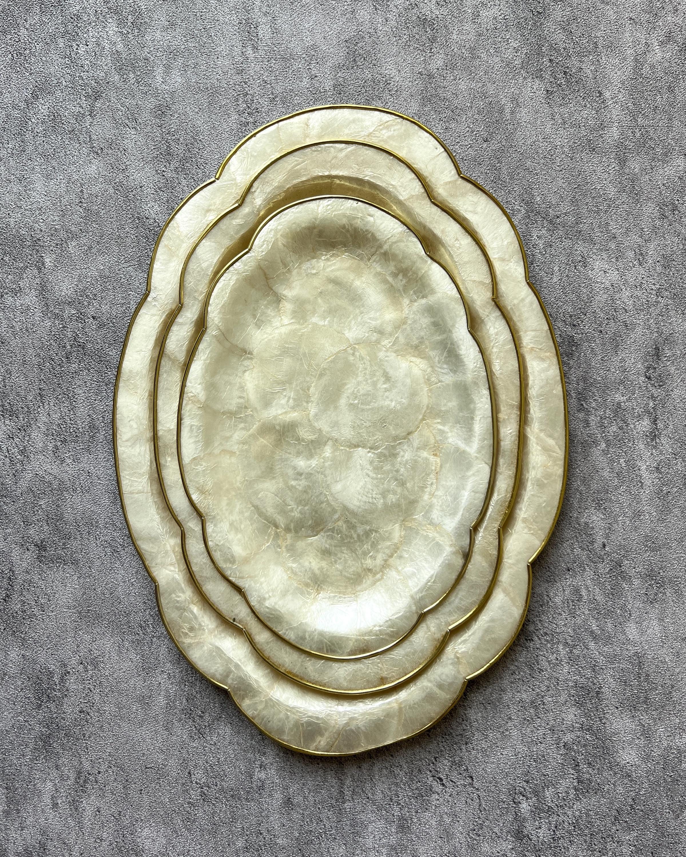 Vintage Mother-of-pearl Serving Trays and Platters | Capiz Shell Plates ...