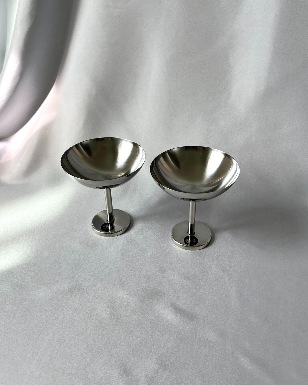 Space Age Stainless Steel Ice Cream Cups by ZACK | Set of 2 | Vintage ...