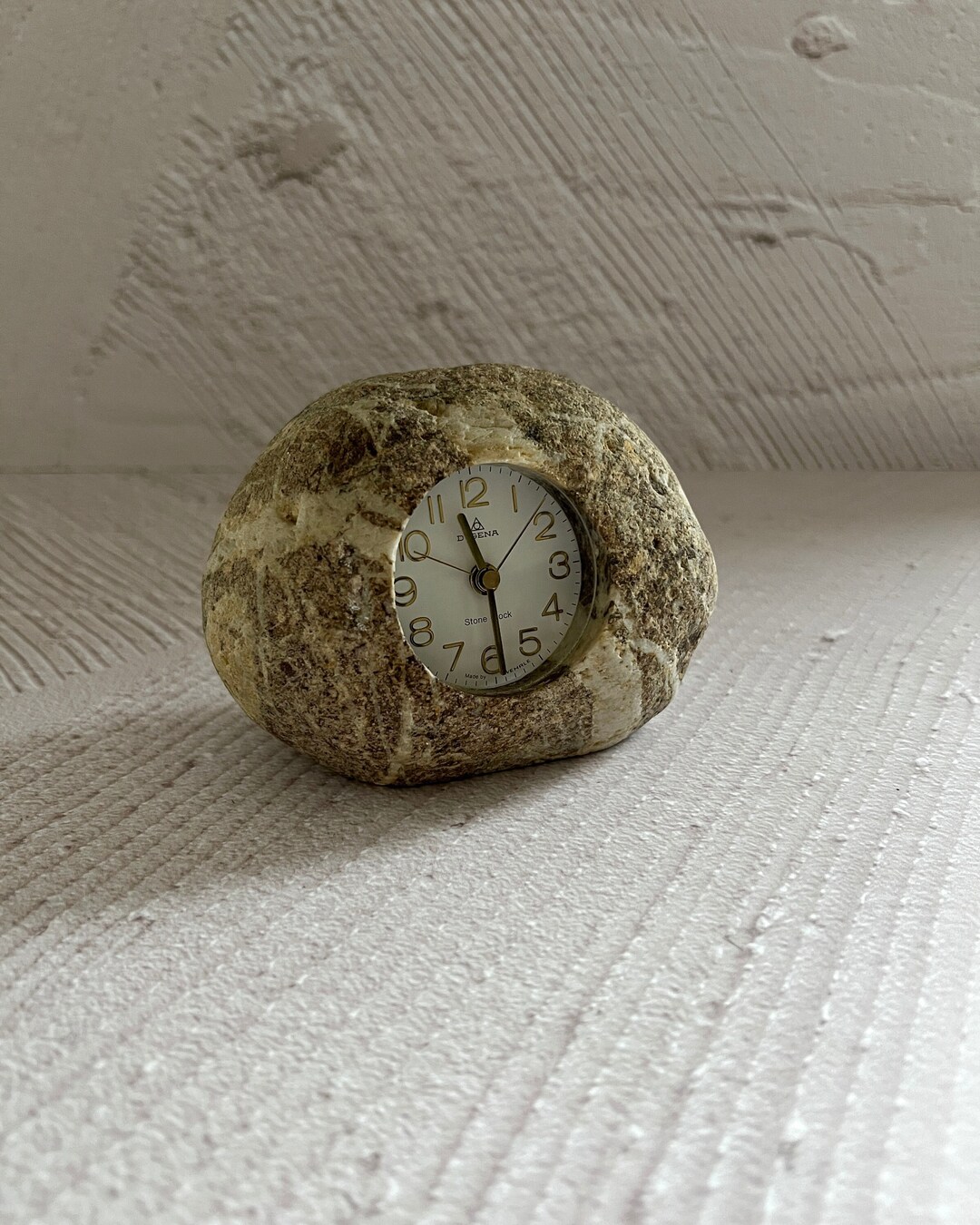 DUGENA Mid-century Stone Table Clock - Unique Vintage Desk Clock - Made ...