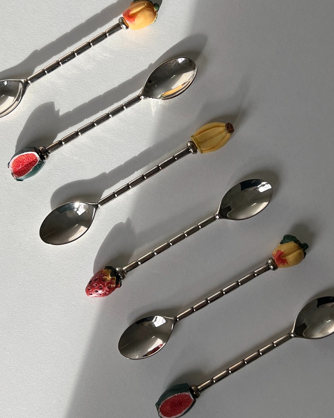 Set of 6 Italian Dessert Spoons / Teaspoons - Silver Plated With ...