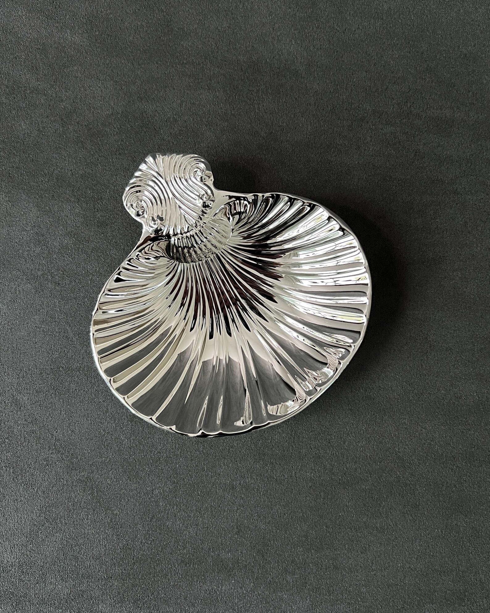 Lovely Vintage Silver Plated Shell Dish | Silver Metal Scallop Seashell ...