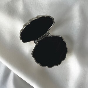 Silver Sea Shell Jewelry Box | Vintage Clam Shell Ring Box | Mid ...