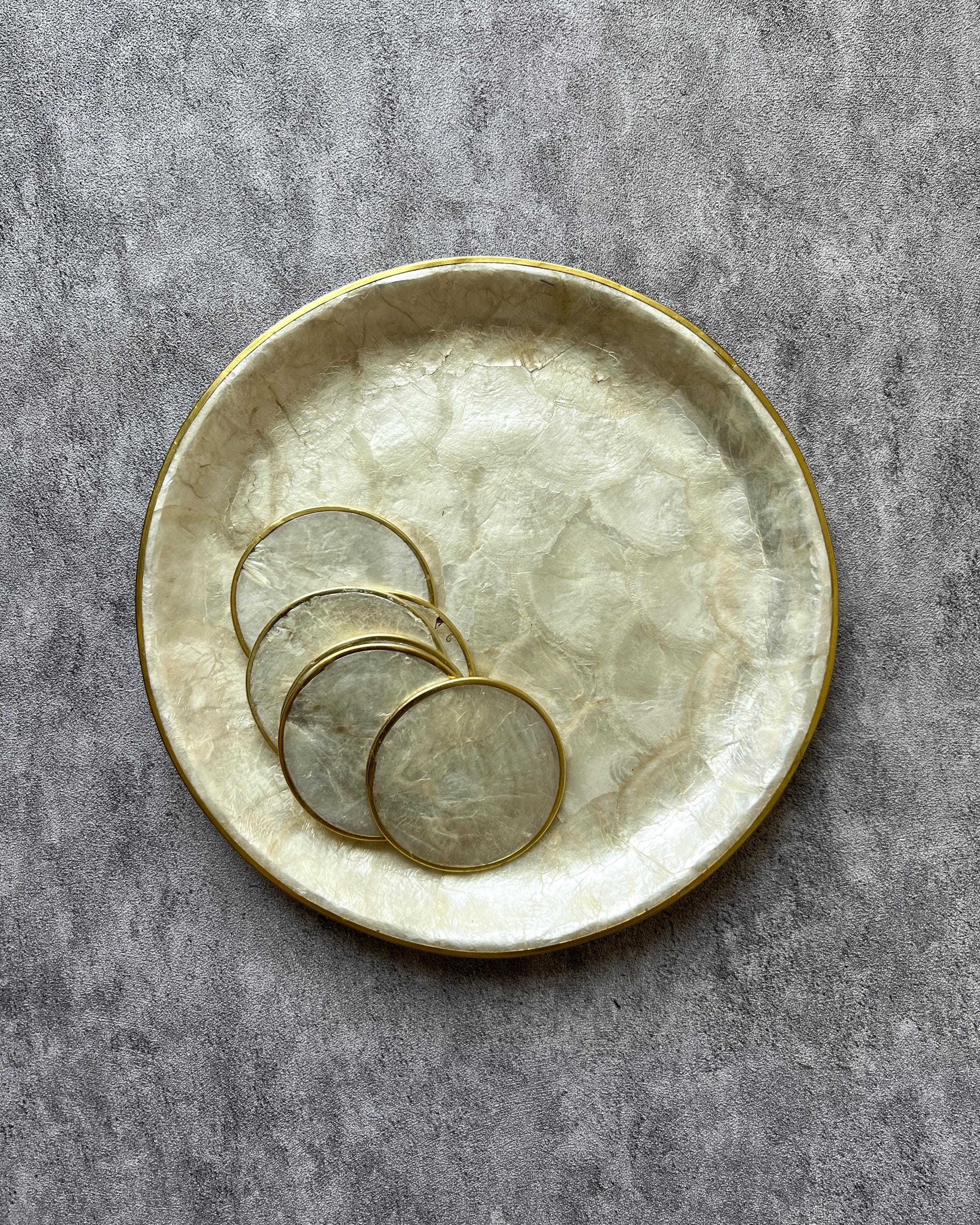 Vintage Mother-of-pearl Serving Trays and Platters | Capiz Shell Plates ...