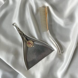 Vintage WMF Brass Table Broom and Scoop Set | 2 Piece Silver Plated ...