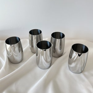 Vintage Italian Stainless Steel Cups by AMC - Silver Metal Drinking ...