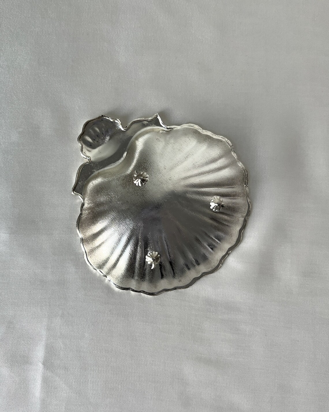 Vintage Silver Plated Shell Dish Metal Clam Scallop Seashell Germany ...