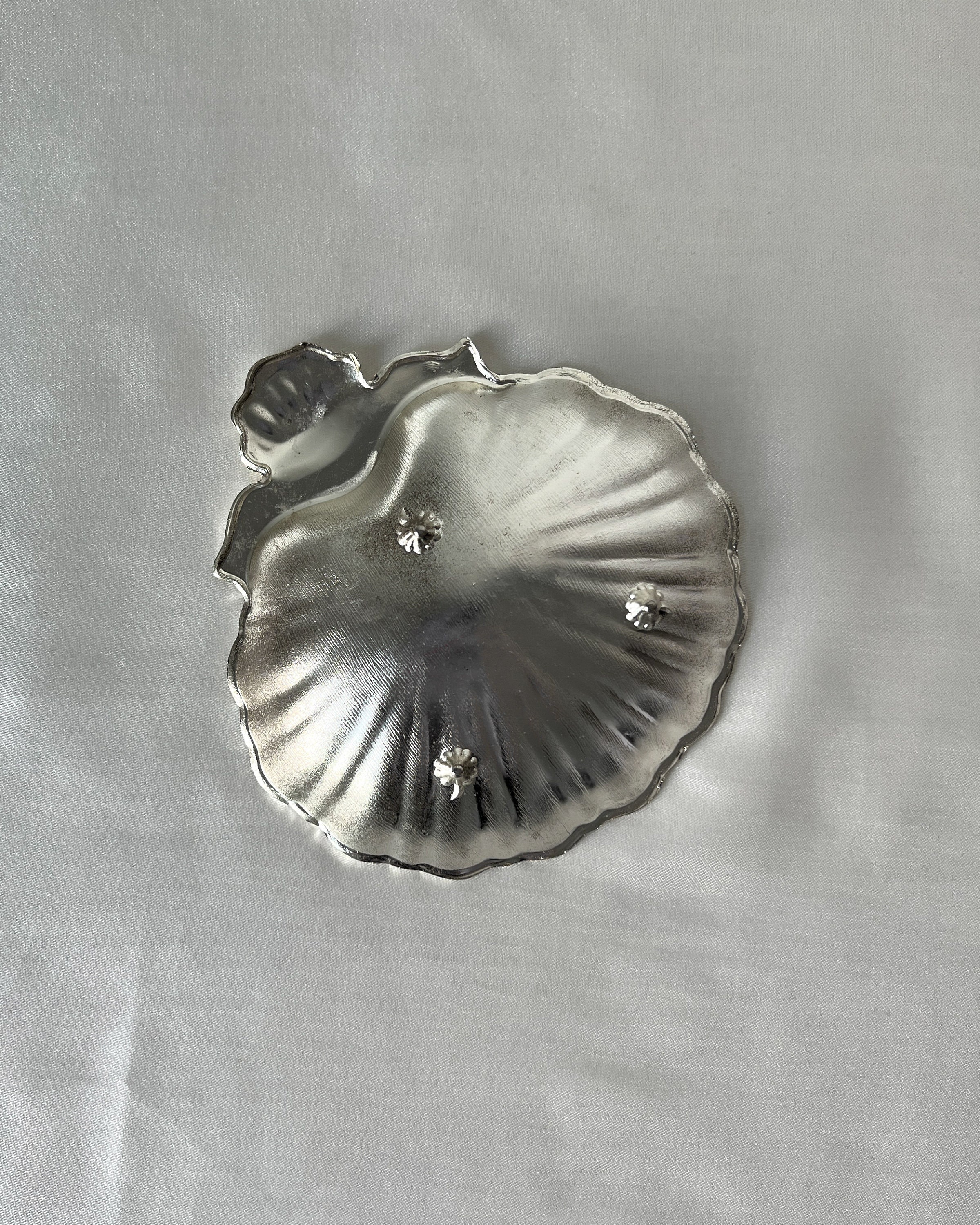 Vintage Silver Plated Shell Dish Metal Clam Scallop Seashell Germany ...