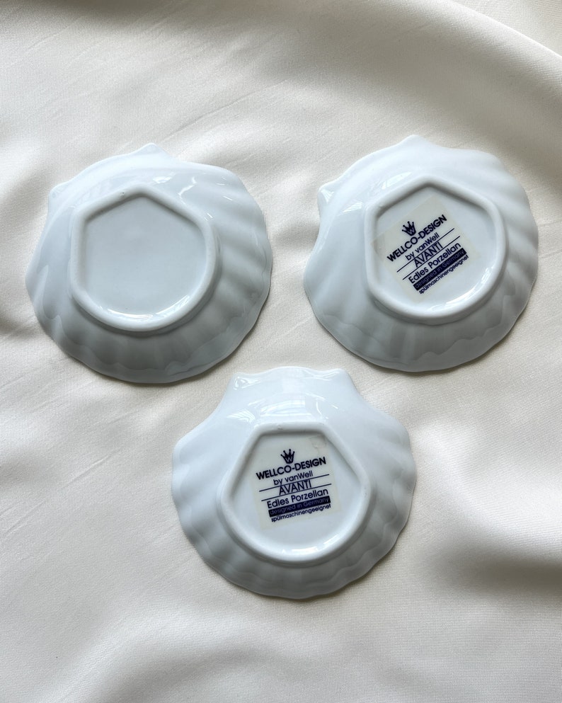 Sweet Scallop Shell Porcelain Dish by Vanwell - Set of 3 - White Small ...