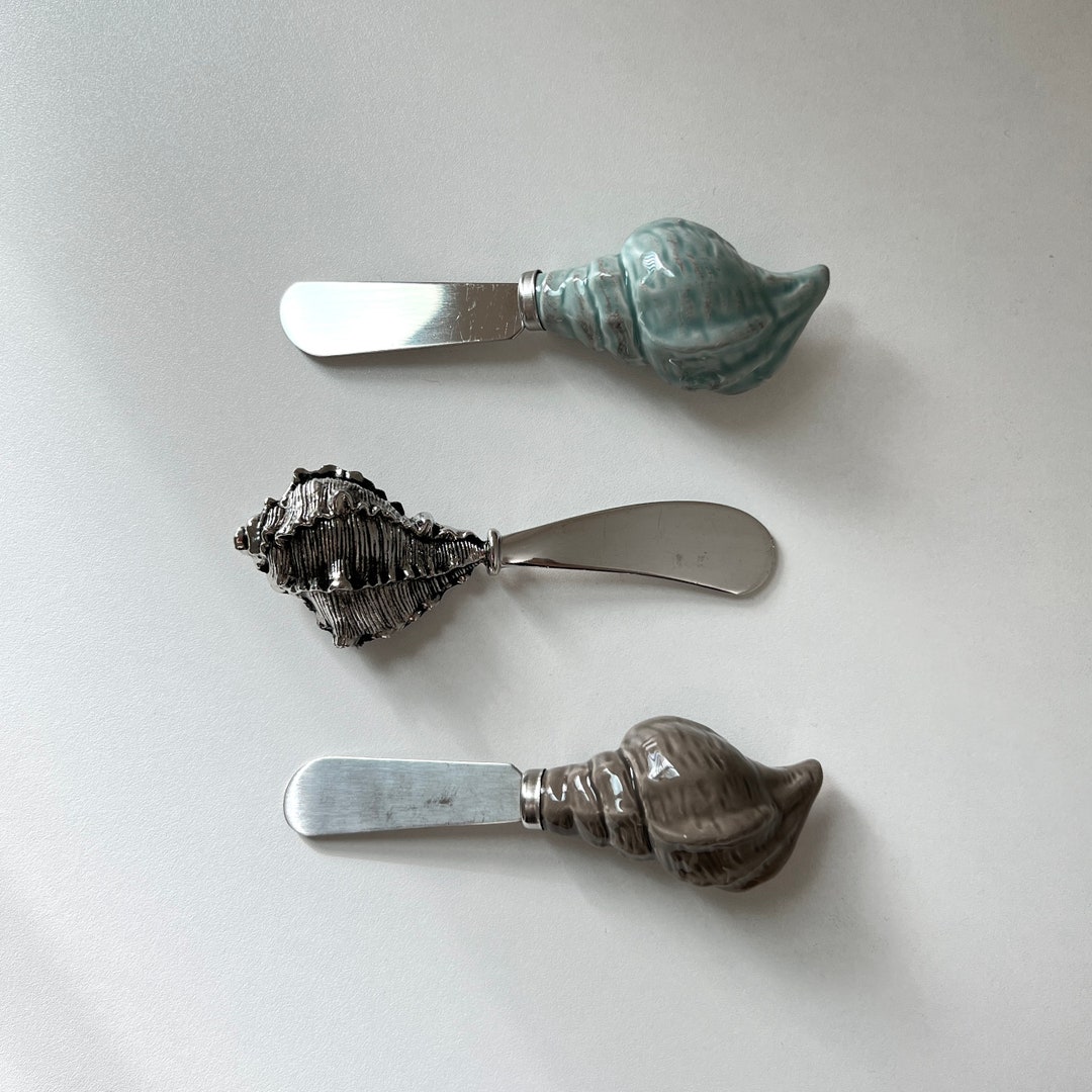 Vintage Butter Knife With Shell Handle - Stainless Steel Butter ...