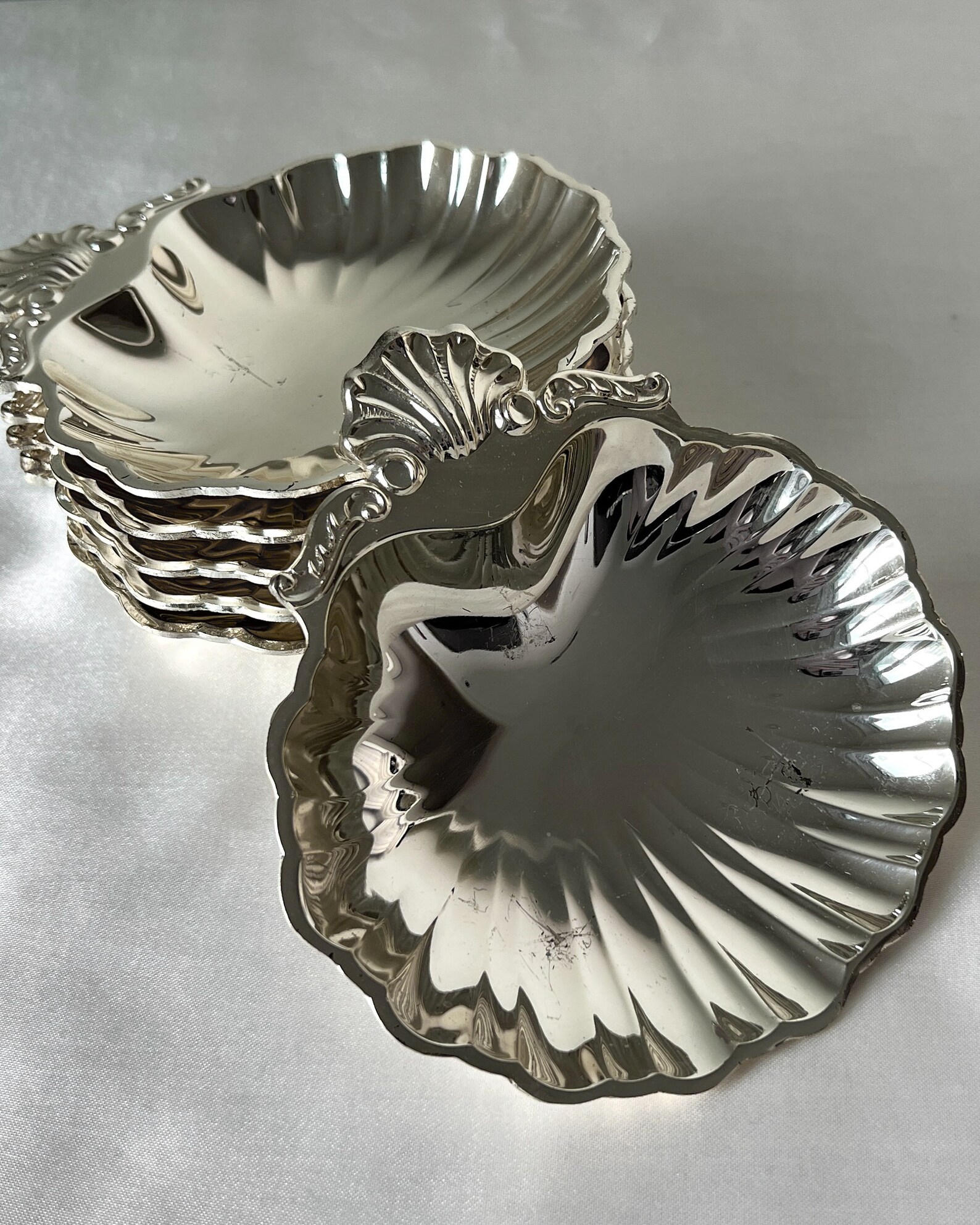 Vintage Silver Plated Shell Dish Metal Clam Scallop Seashell Germany ...