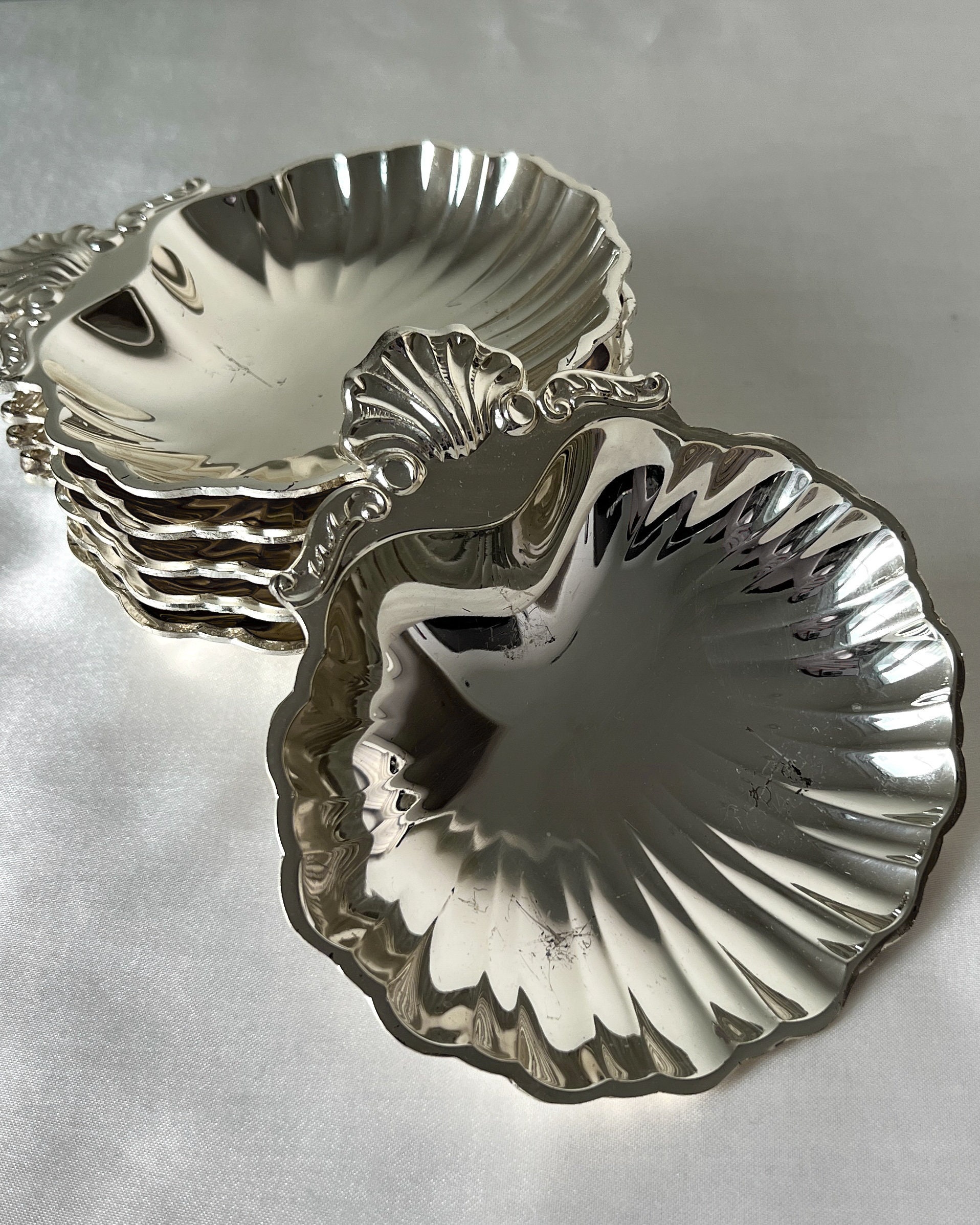 Vintage Silver Plated Shell Dish Metal Clam Scallop Seashell Germany ...