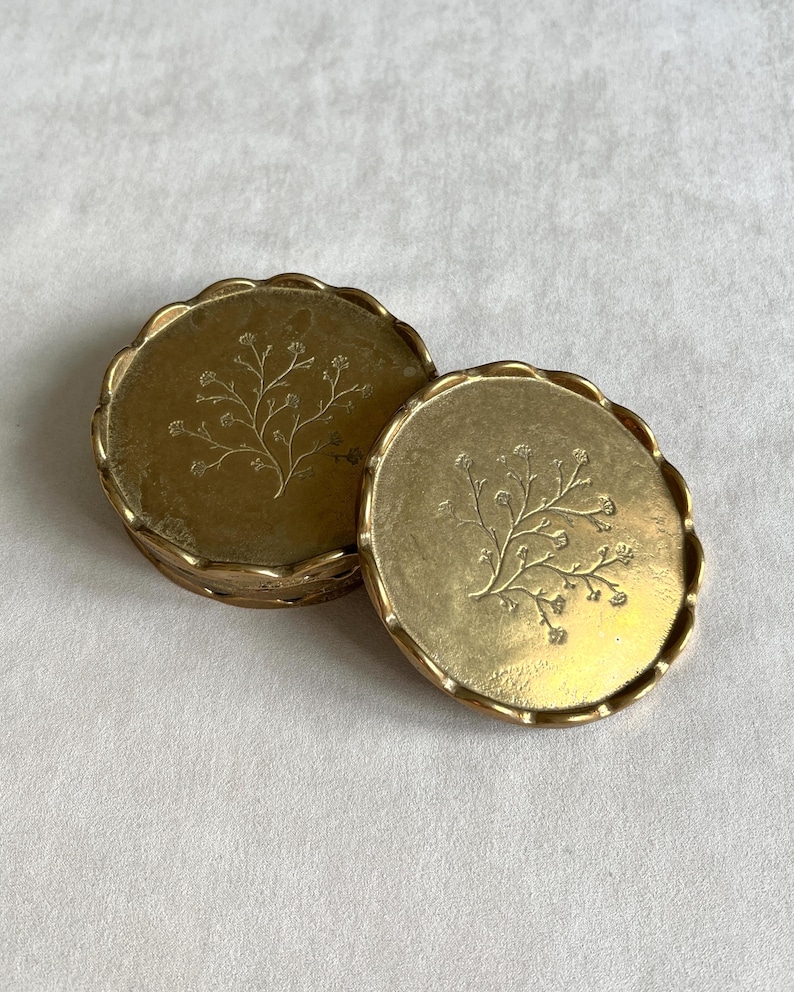 Vintage Collini Austria Rustic Brass Coasters | Set of 6 | Round Metal ...