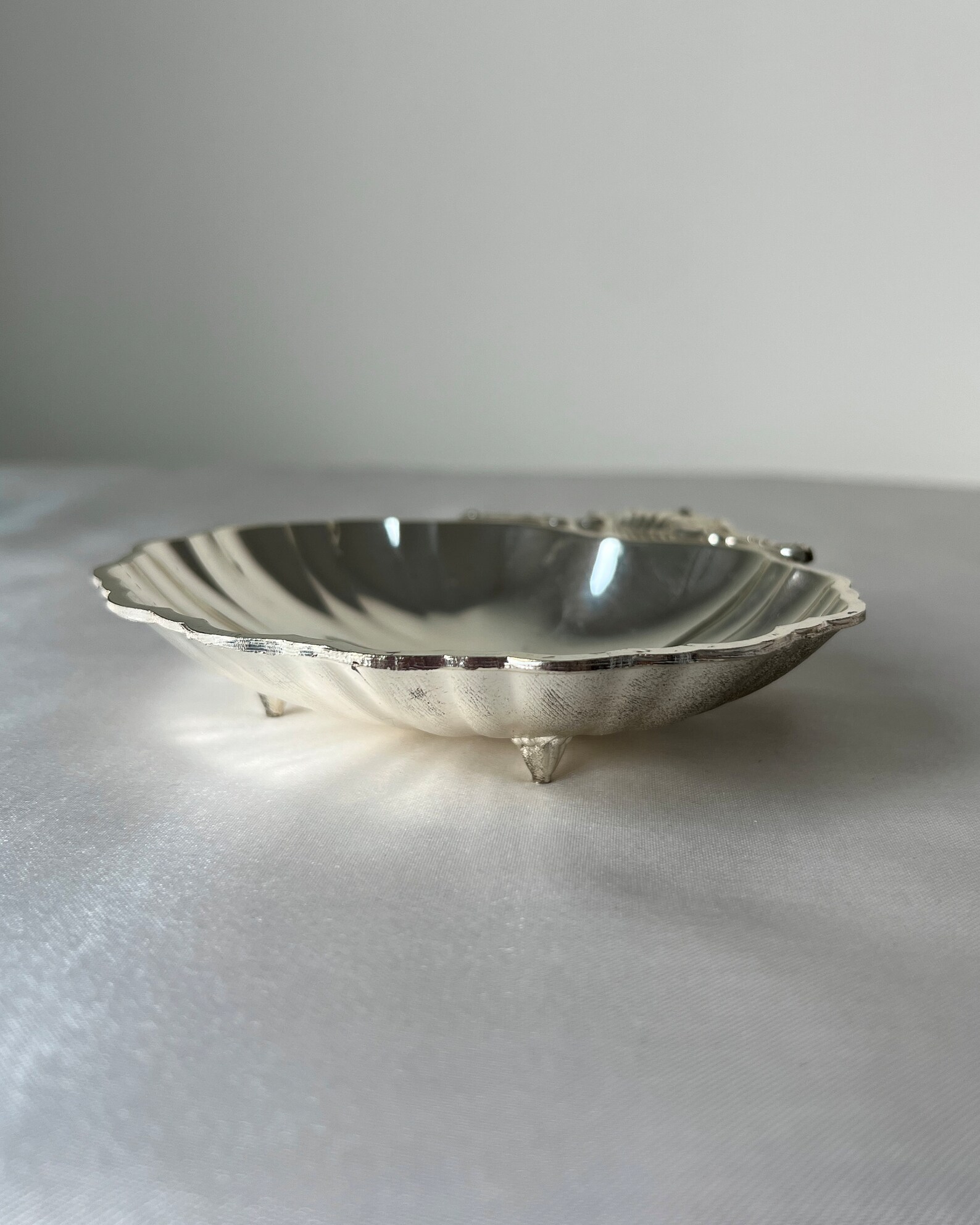 Vintage Silver Plated Shell Dish Metal Clam Scallop Seashell Germany ...