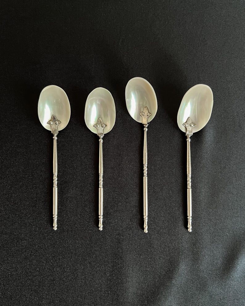 Antique Mother-of-pearl Caviar Serving Spoon | Handmade Shell Spoon ...