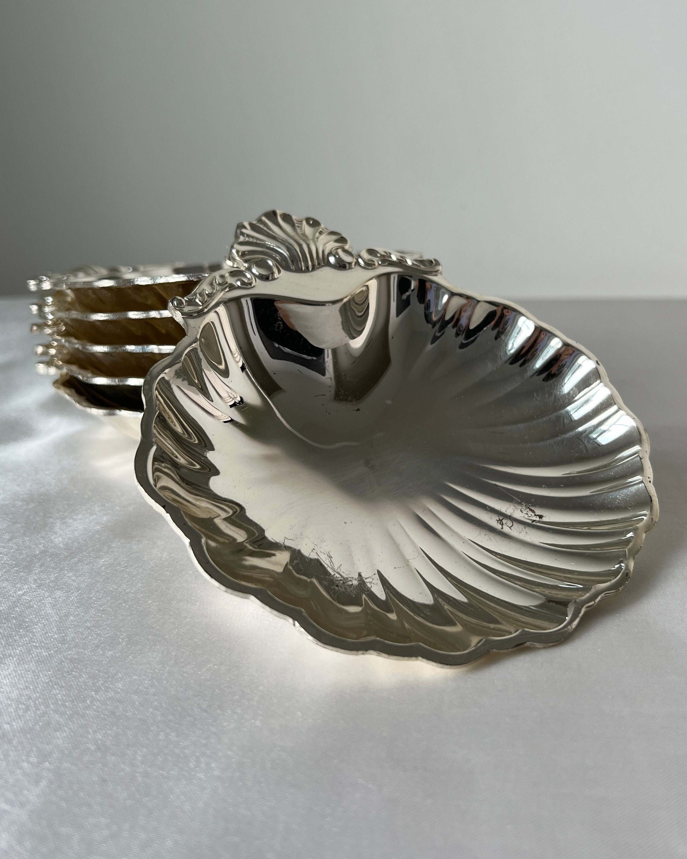 Vintage Silver Plated Shell Dish Metal Clam Scallop Seashell Germany ...