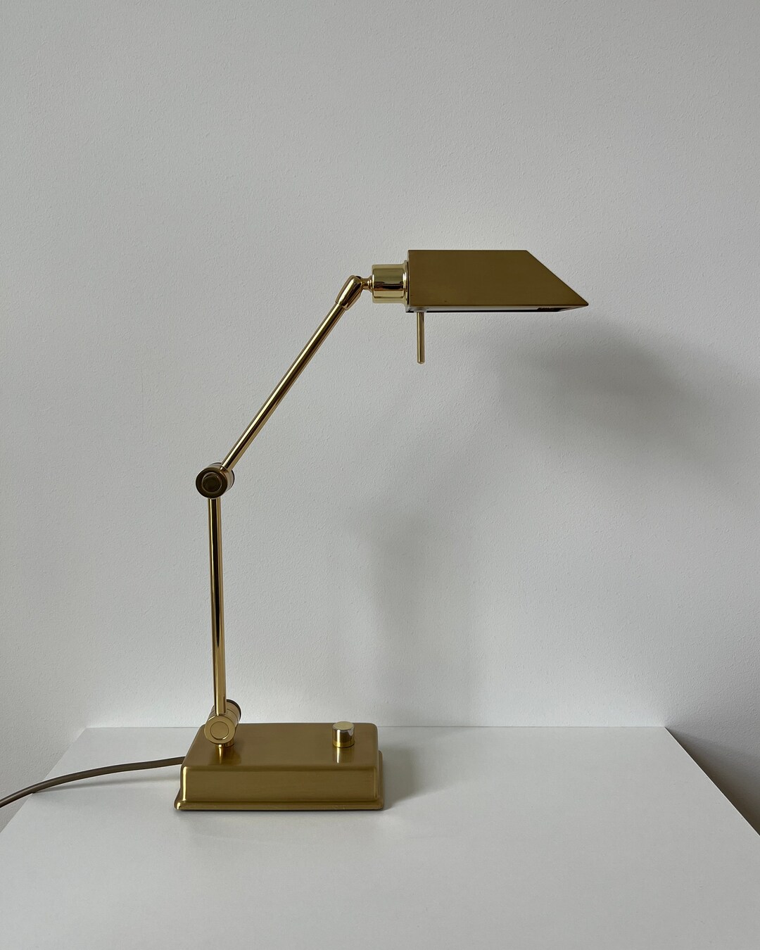 Holtkötter German Brass Table Lamp in Retro Gold - Vintage Tall ...