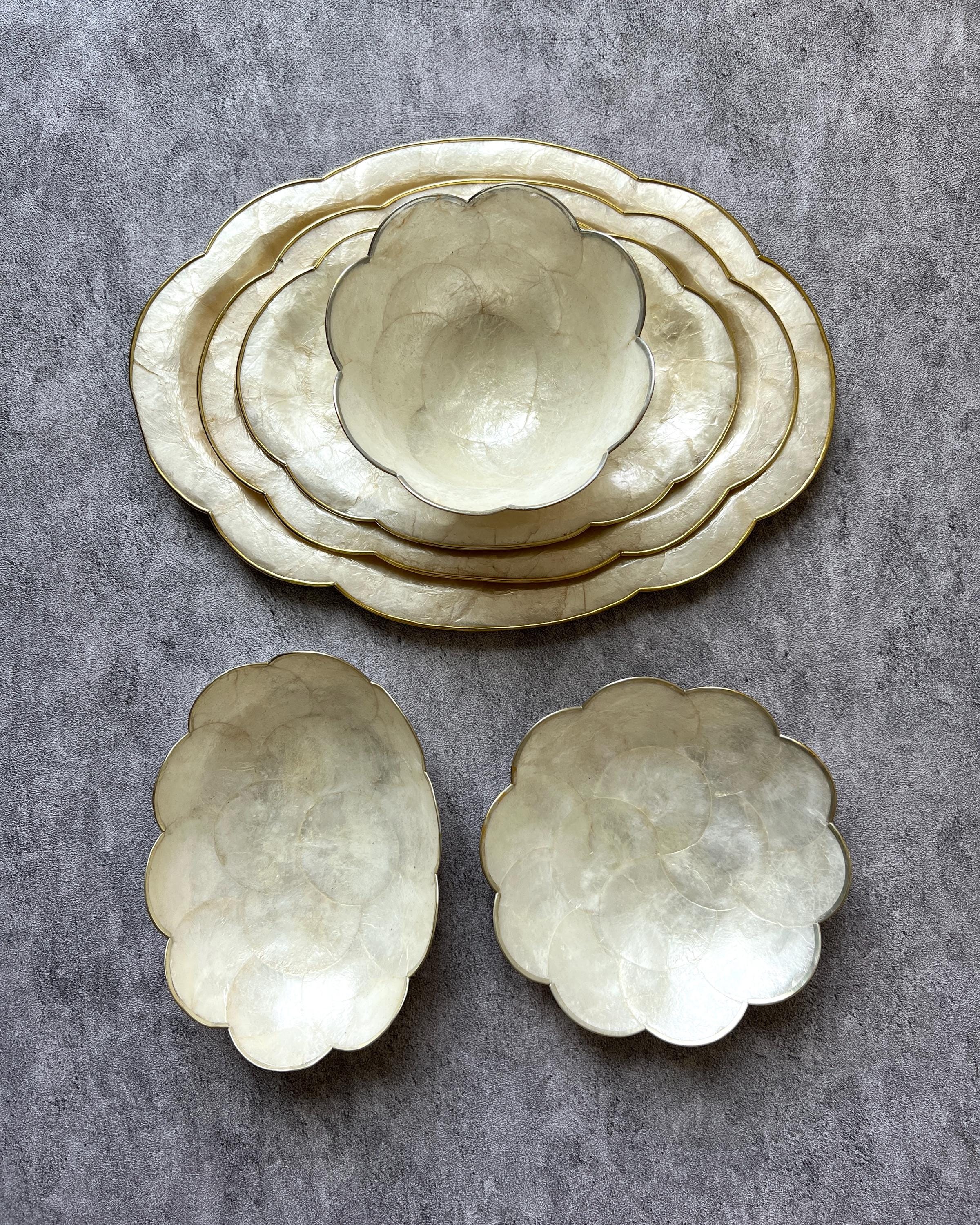 Vintage Mother-of-pearl Serving Trays and Platters | Capiz Shell Plates ...