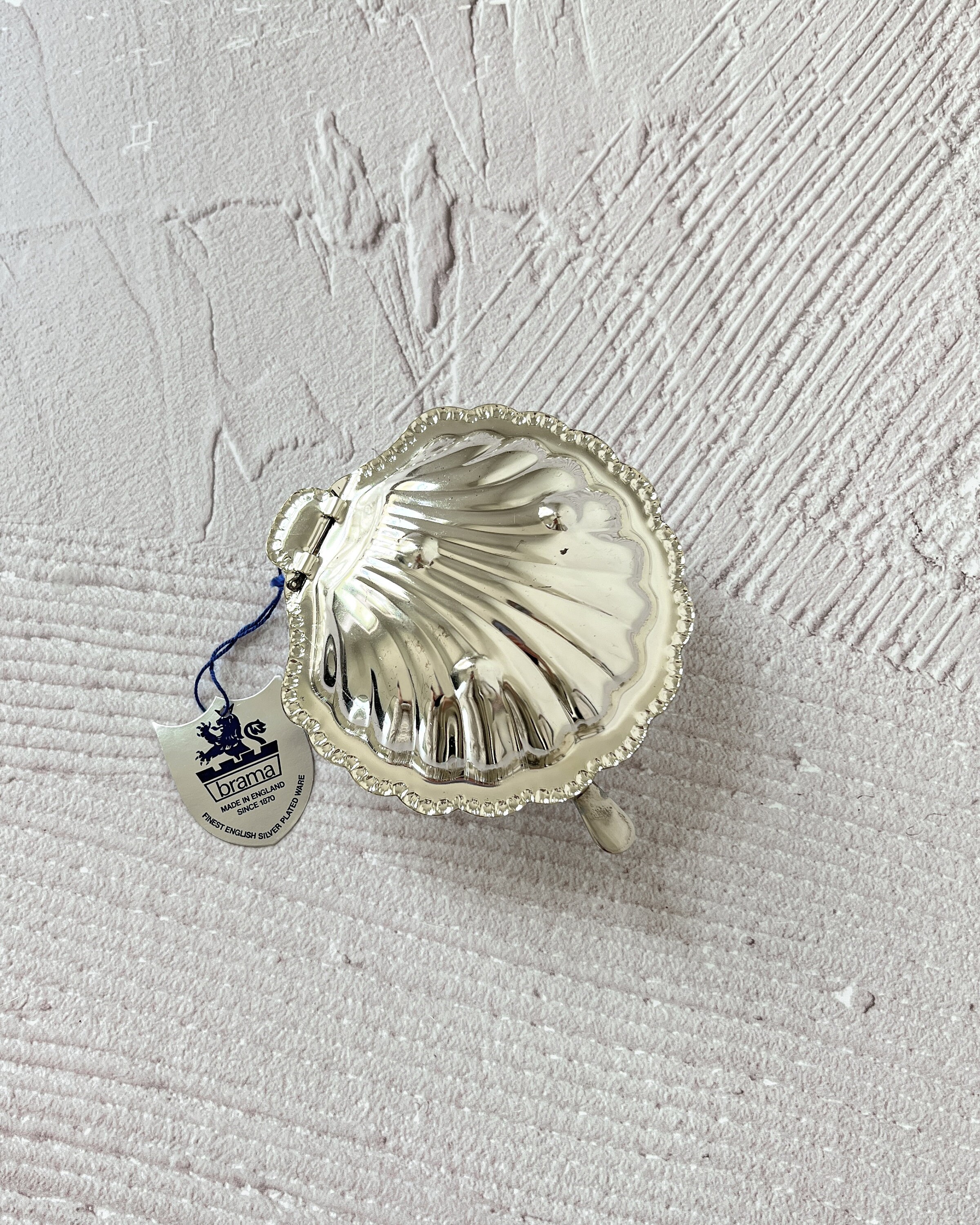 Silver Plated Shell Butter Dish With Butter Knife Metal Clam Seashell ...