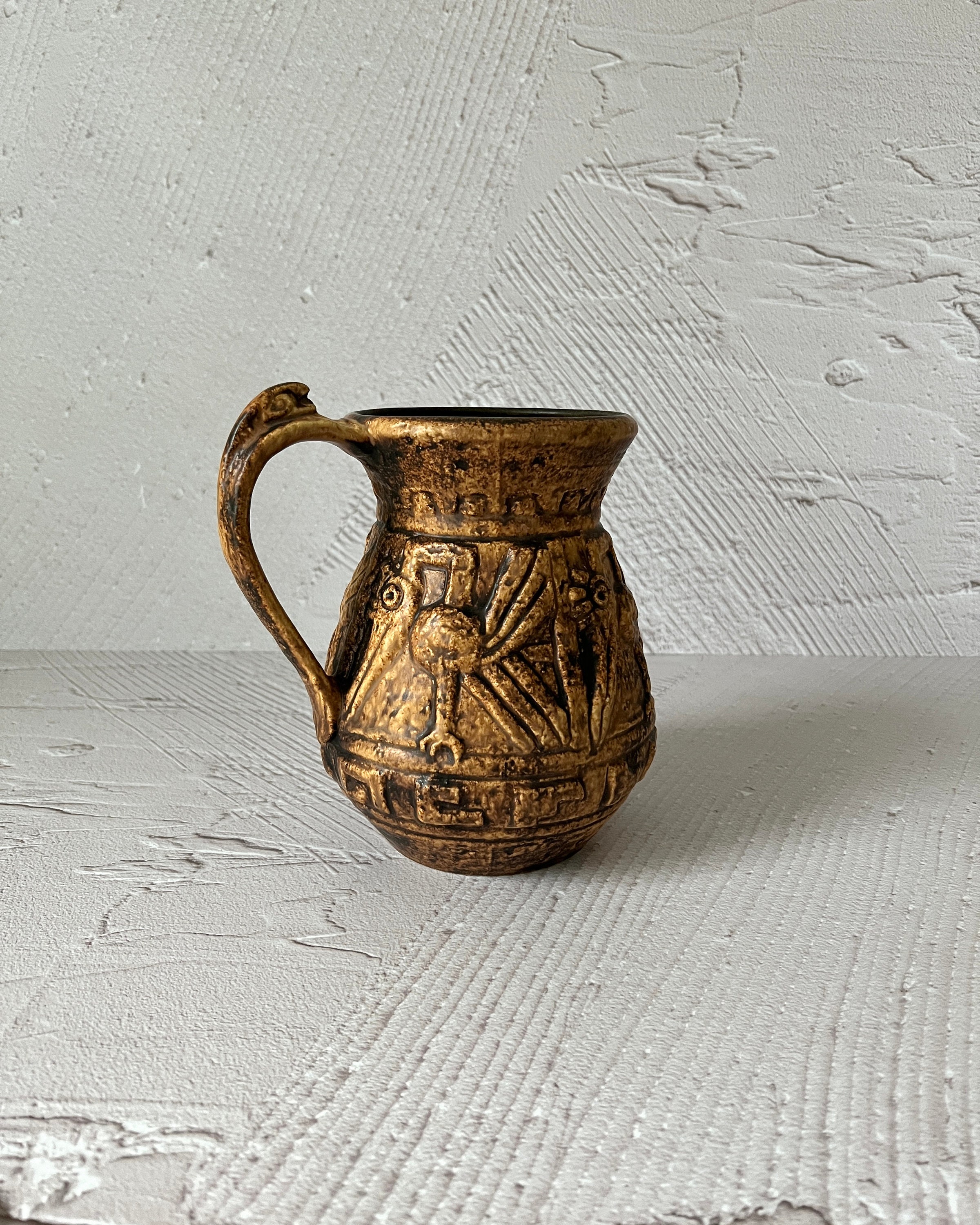 Jasba Pottery Vase Aztec Model '1689-2019' Vintage MCM Ceramic Vase Fat ...