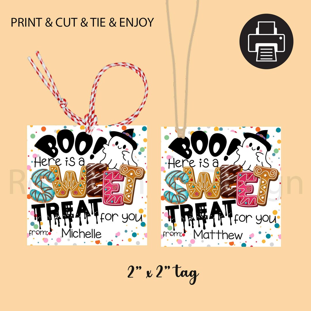 Printable Tags for Halloween, Party Treat Bags Tag, Gifts for ...