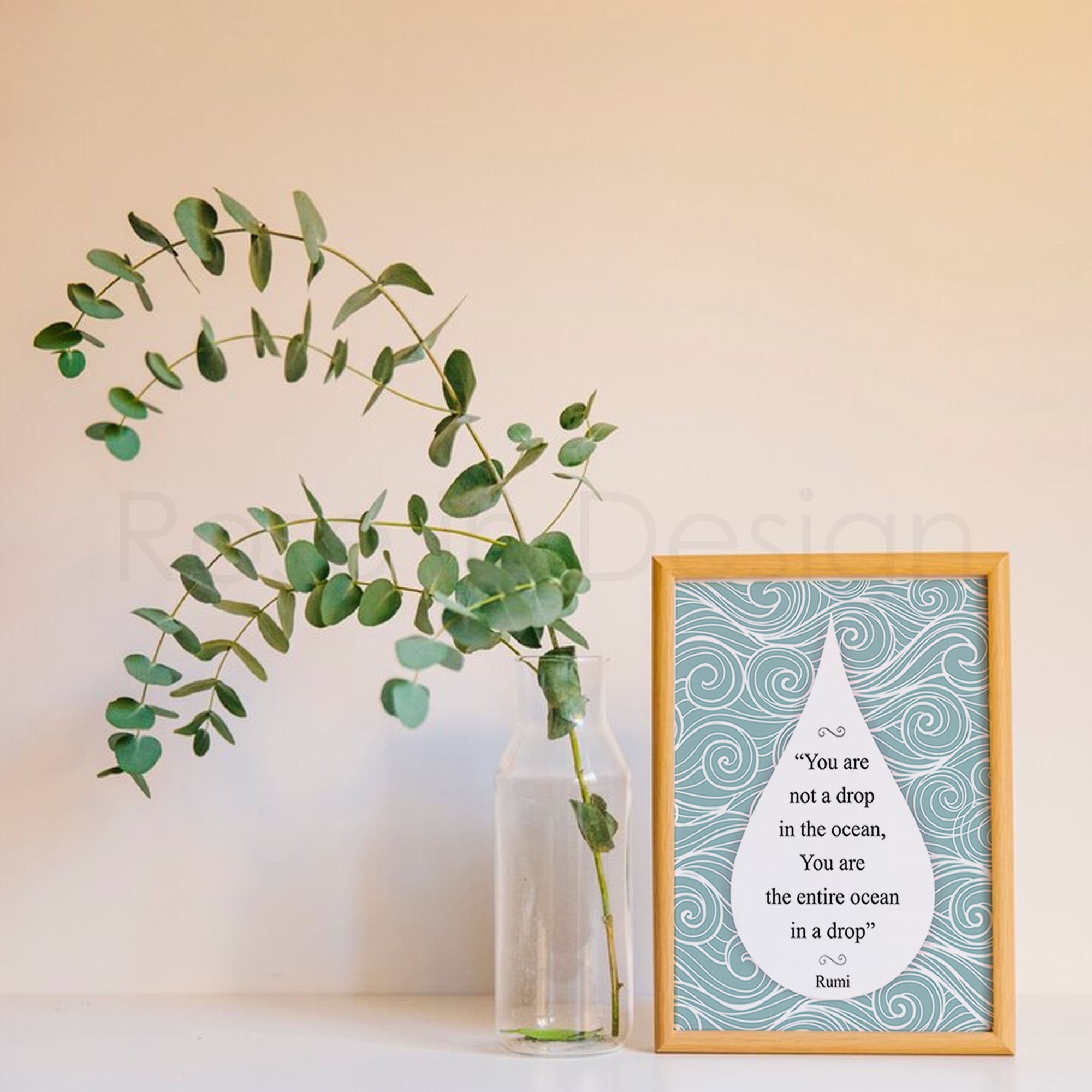 Rumi You Are the Entire Ocean, Valentines Gift, Quote Printable Wall ...