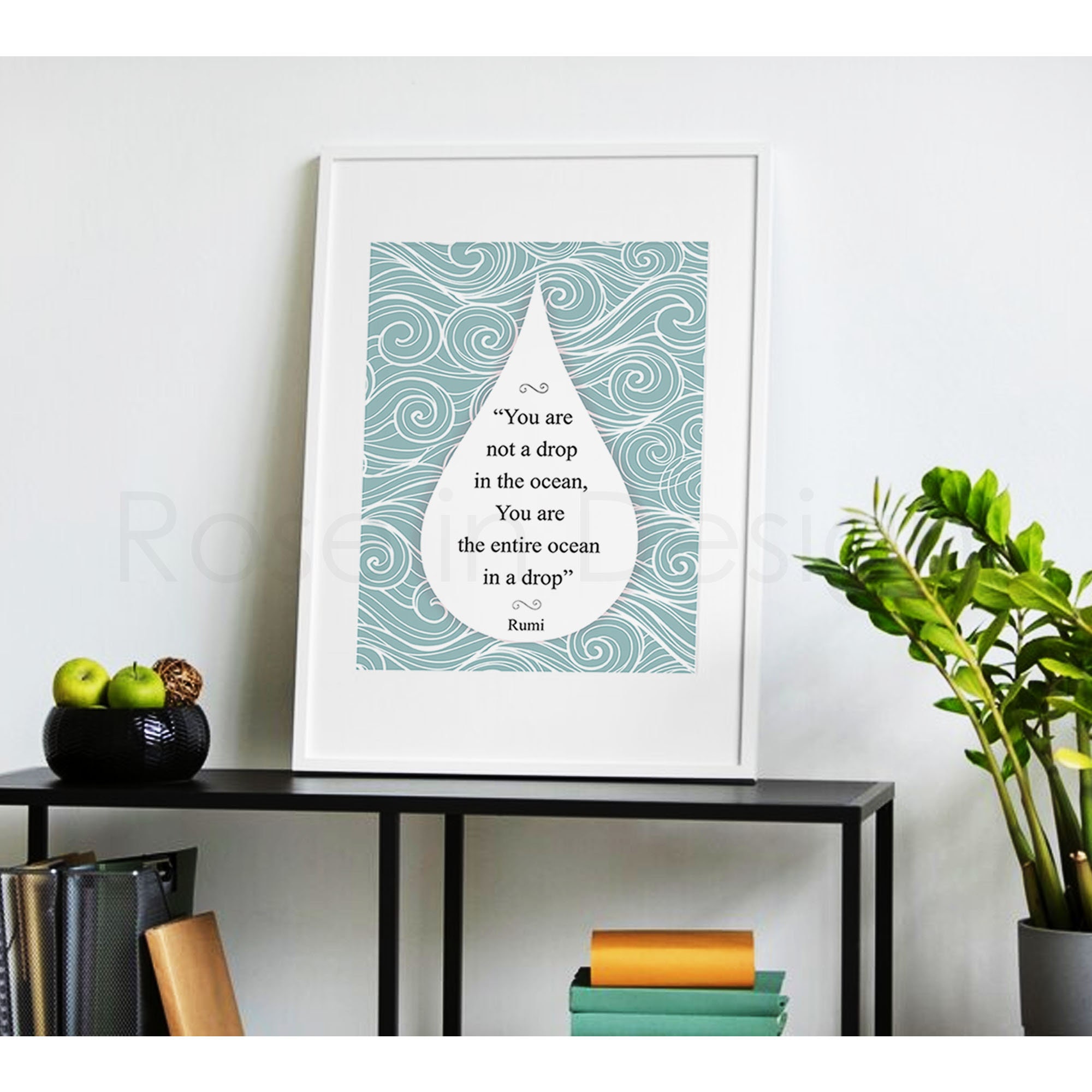 Rumi You Are the Entire Ocean, Valentines Gift, Quote Printable Wall ...