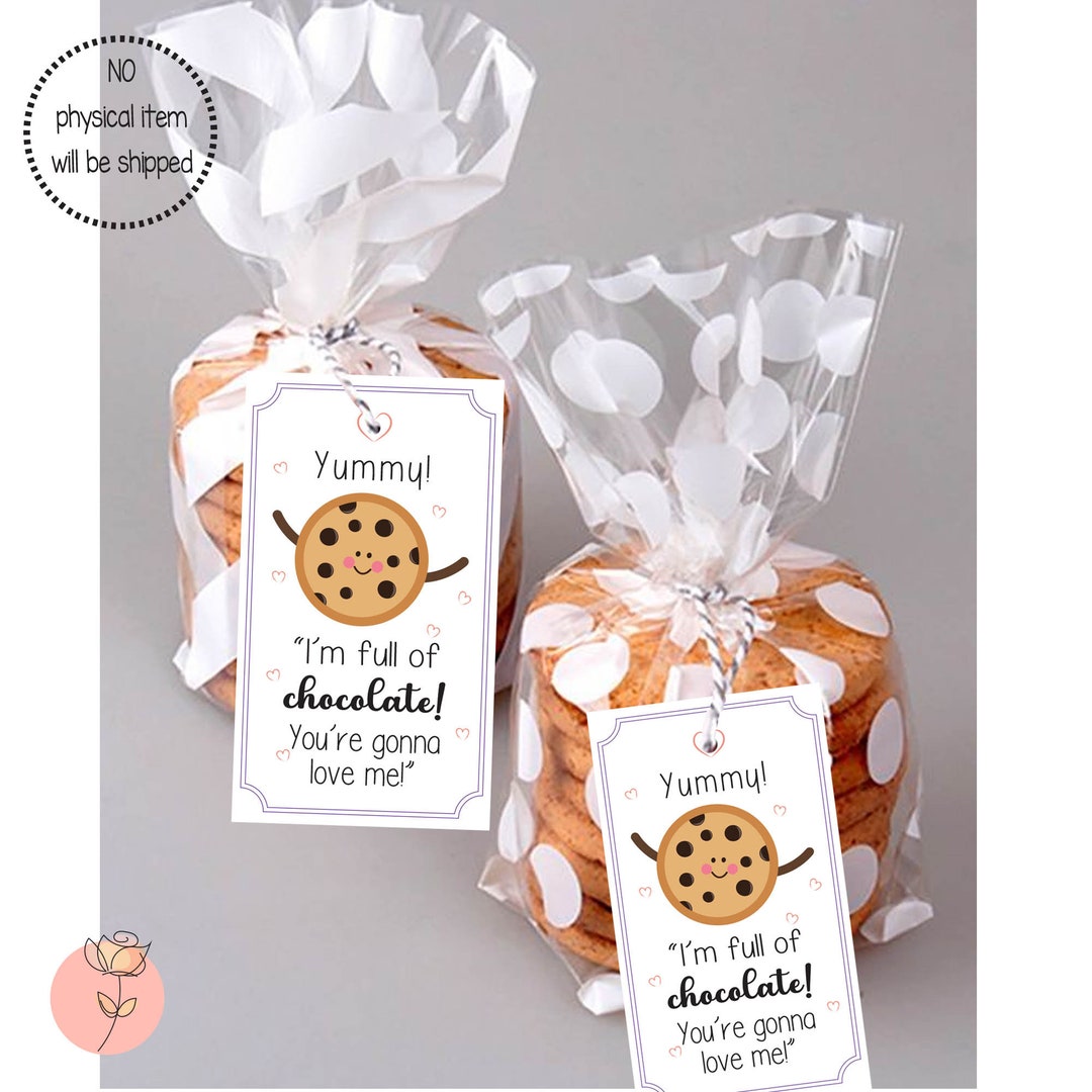 Cupcake Basket Tag Printable, 23,5 Tag Template, Chocolate Cookie Tags ...