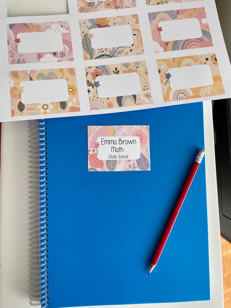 School Book Labels With Cute Design Back to School Printable - Etsy