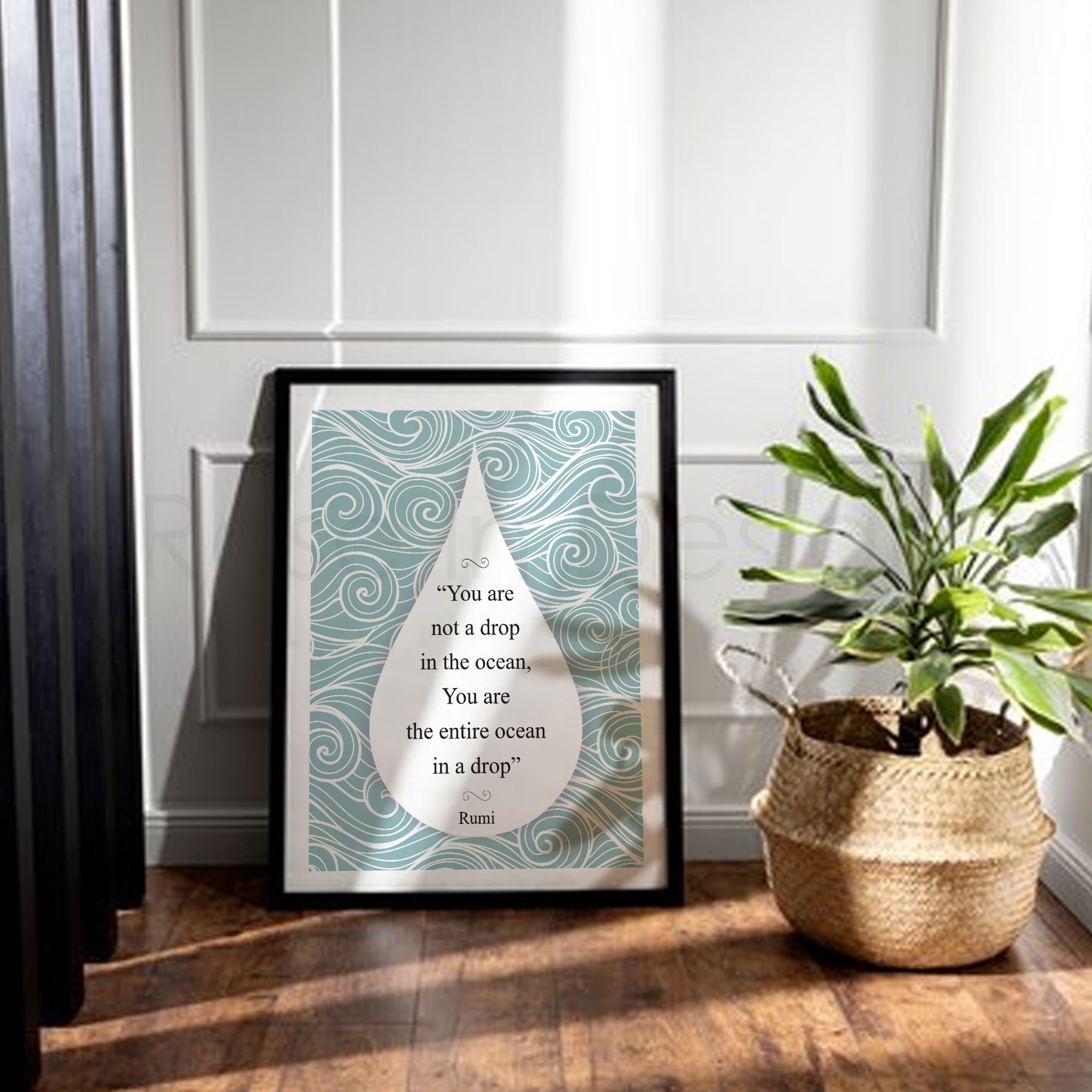 Rumi You Are the Entire Ocean, Valentines Gift, Quote Printable Wall ...