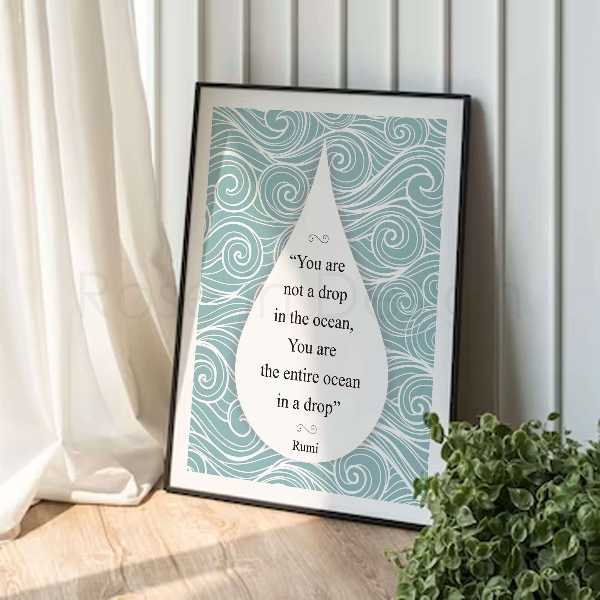 Rumi You Are the Entire Ocean, Valentines Gift, Quote Printable Wall ...
