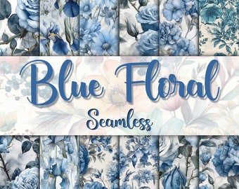 Yellow Watercolor Floral Digital Paper - 12 Tiled Vintage Flower ...