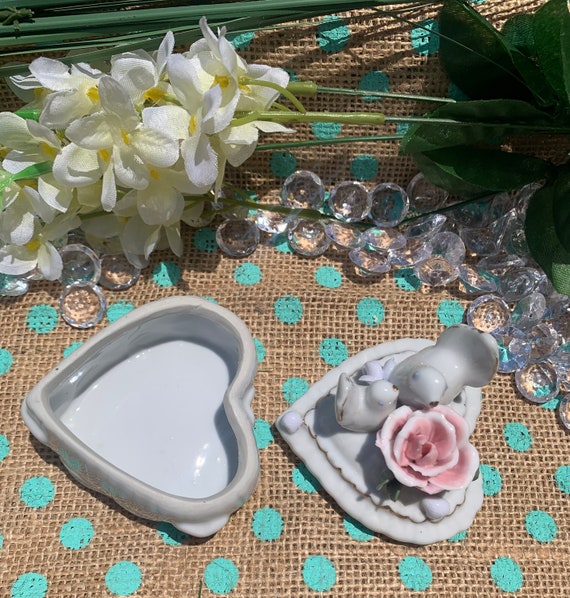 Vintage Dove Trinket Box Birdbox Jewelry Box - Gem