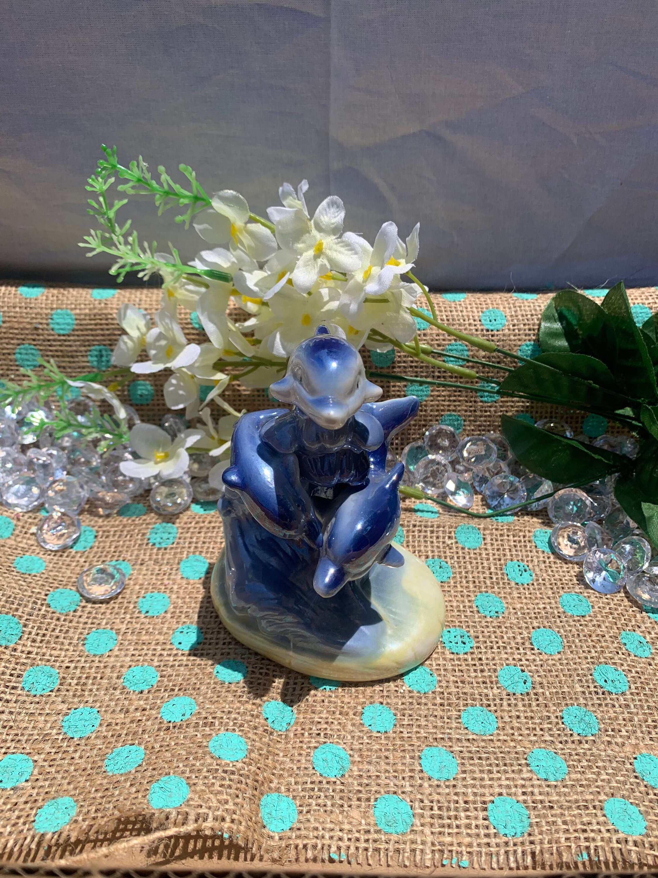 Dolphin Figurine Ks Collection Iridescent Blue Summer Gift Vintage Gift ...