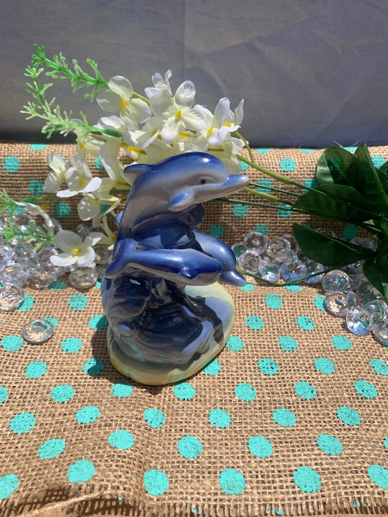 Dolphin Figurine Ks Collection Iridescent Blue Summer Gift Vintage Gift ...