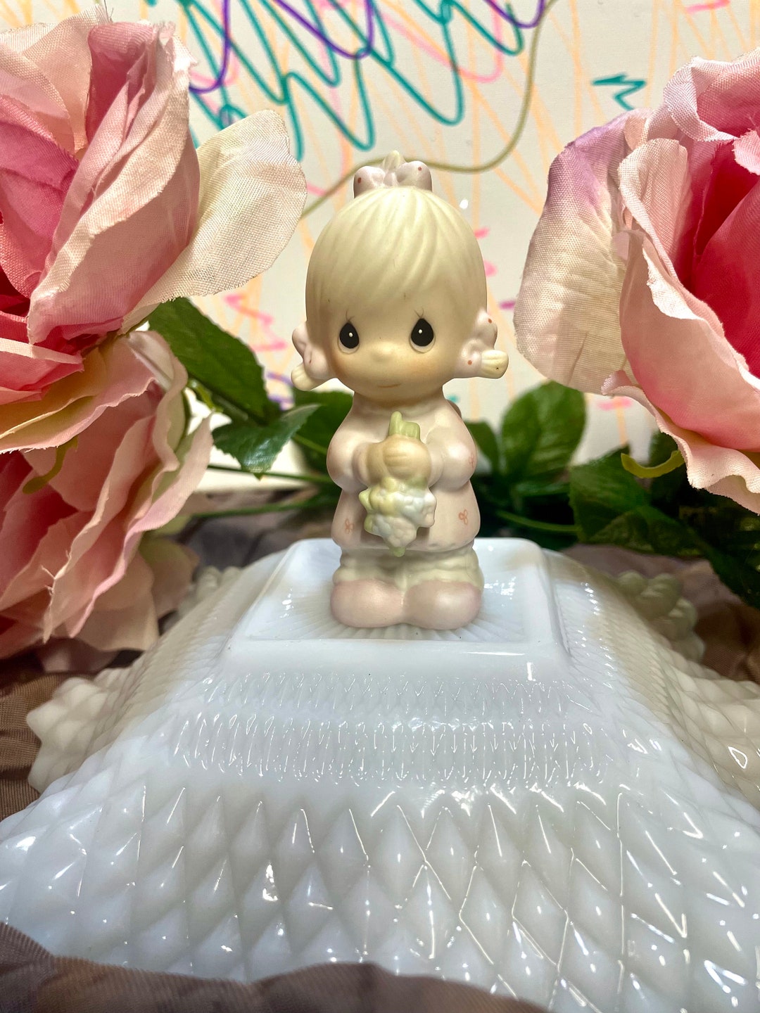Vintage Precious Moments Figurine Flower Girl Figurine - Etsy