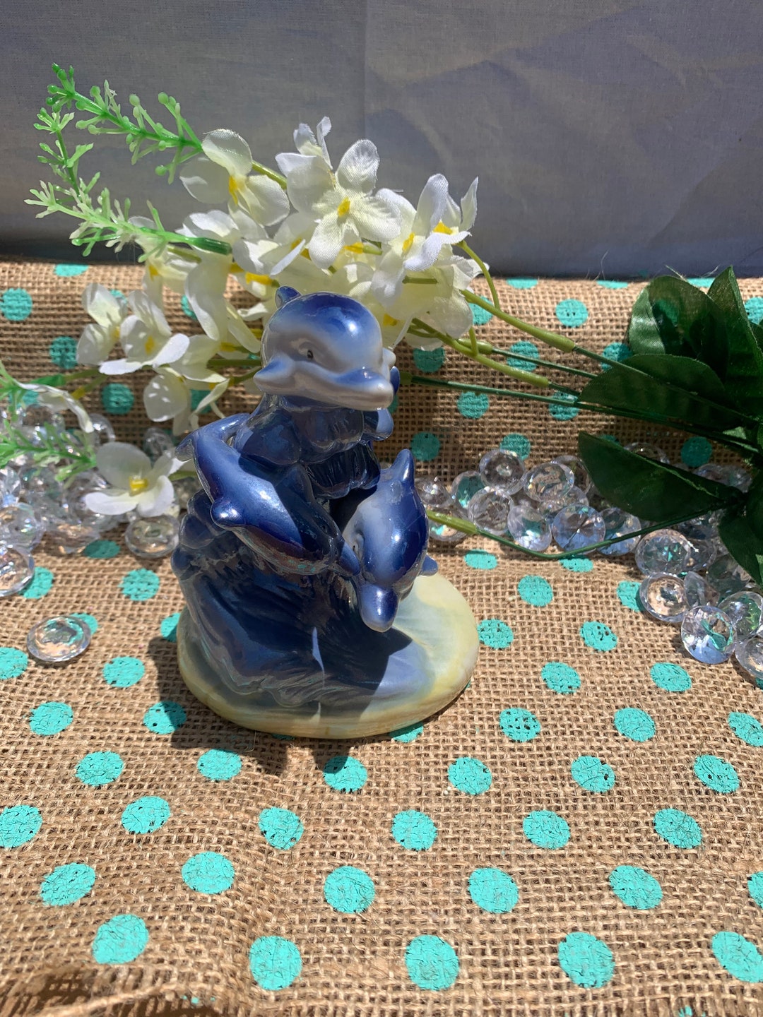 Dolphin Figurine Ks Collection Iridescent Blue Summer Gift Vintage Gift ...