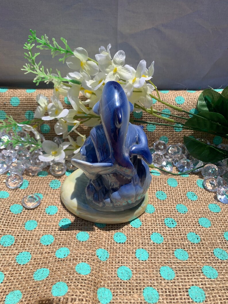 Dolphin Figurine Ks Collection Iridescent Blue Summer Gift Vintage Gift ...