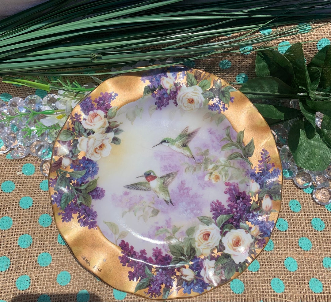 Vintage Plate Hummingbird Plate Handpainted Artist Plate Collector ...