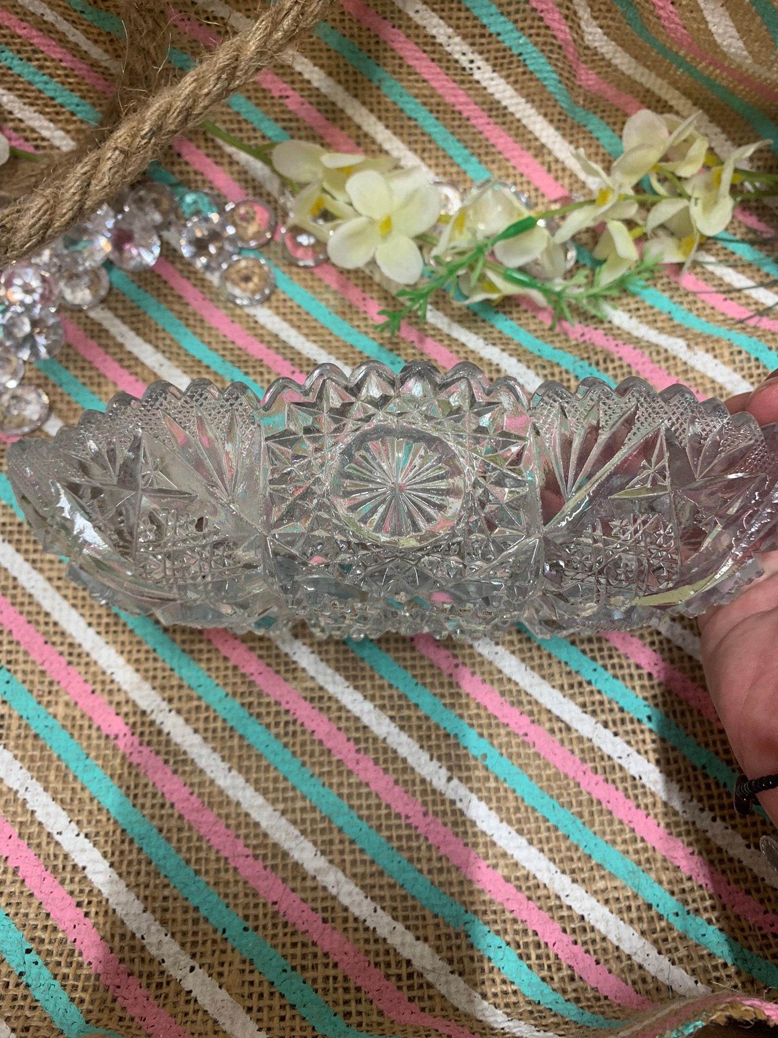 Beautiful Vintage Crystal Candy Dish Cut Crystal Dish Vintage Glass ...