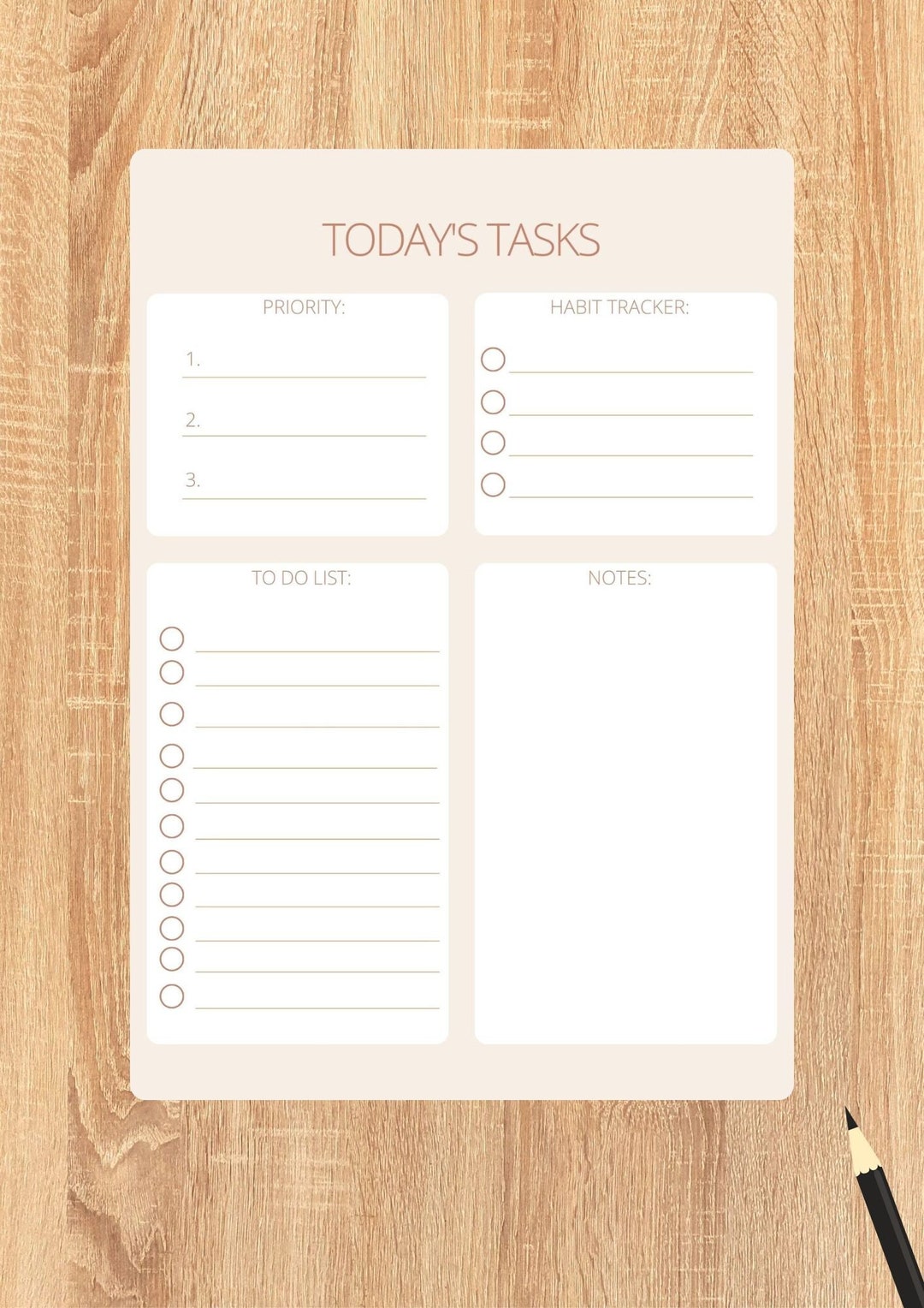 Minimalist Pink Printable Daily Task List - Etsy