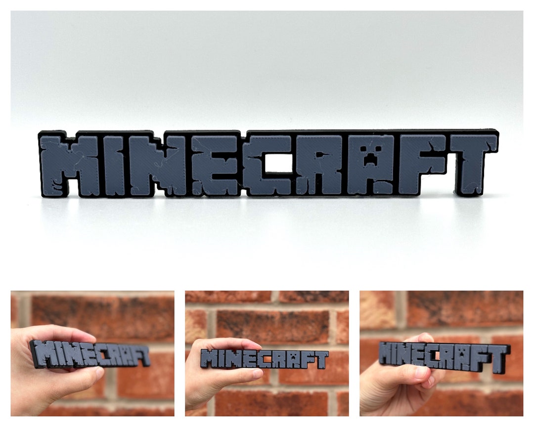 Logotipo de Minecraft Letrero 3DPantalla de estantería064 - Etsy España