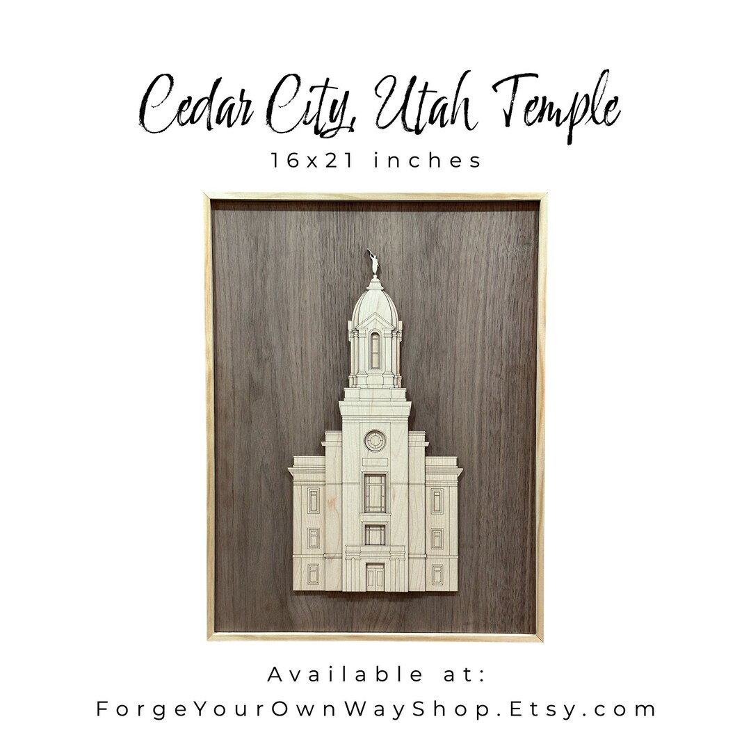 Cedar City Temple Sign, Personalized Temple Sign, Wood Temple Sign, LDS ...