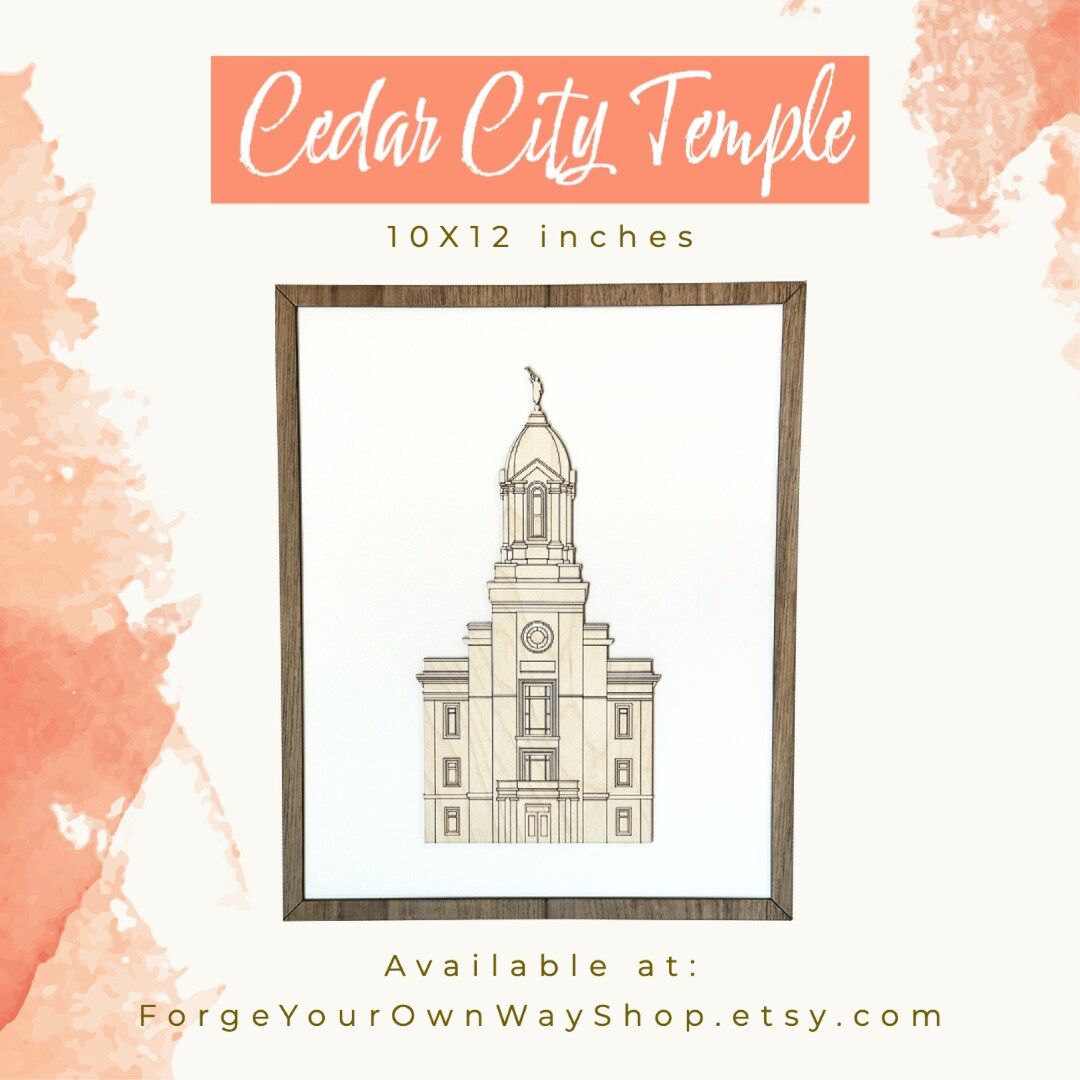 Cedar City Utah Temple Sign, Temple Decor, Wood Temple Sign, Wedding ...