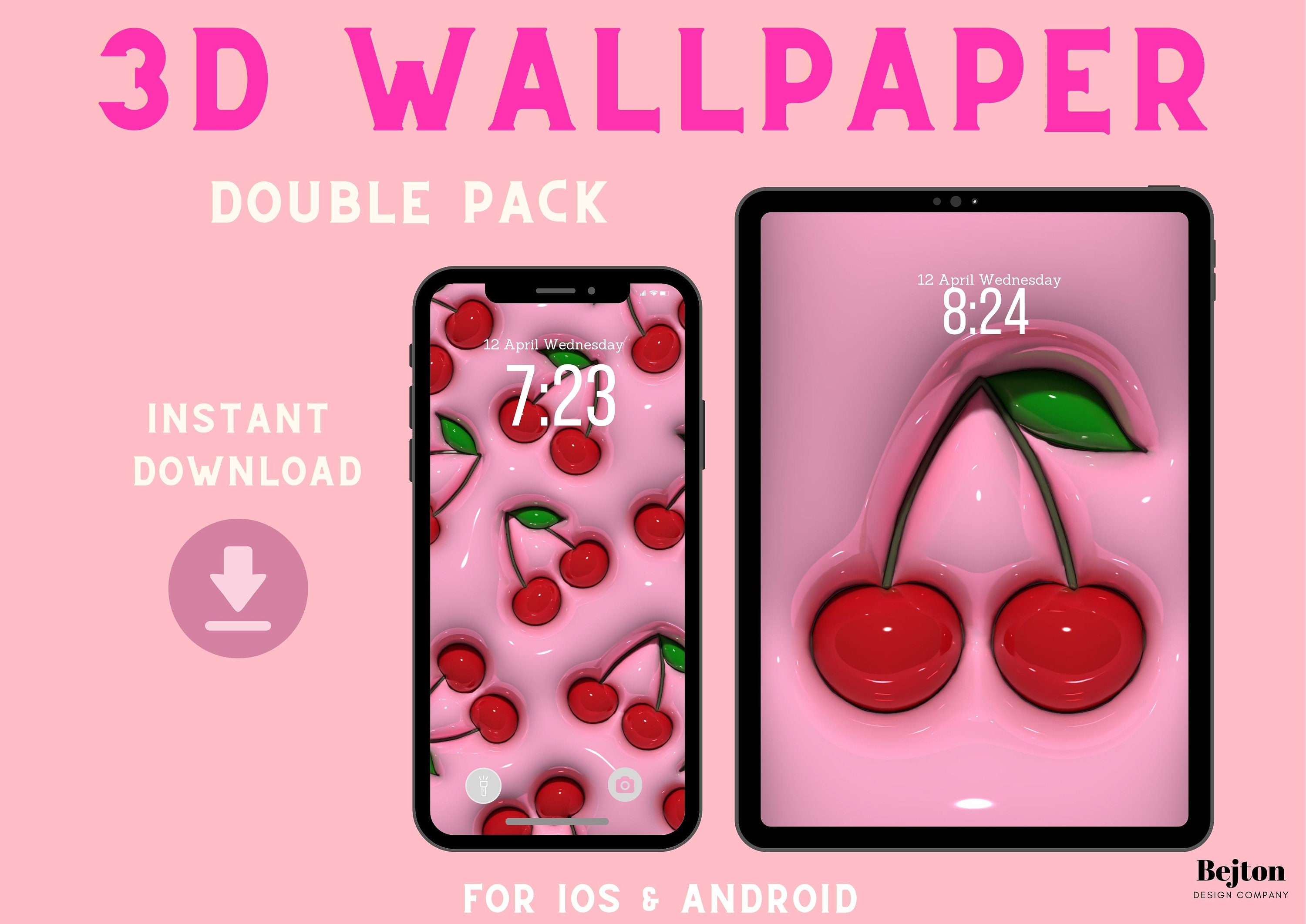 3D Cherry Phone Wallpaper, 3D Phone Wallpaper, iPhone Wallpaper ...