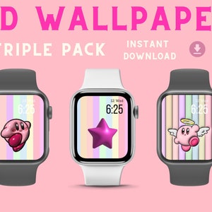 3D Kirby Apple Watch Wallpaper, Smartwatch Wallpaper, 3D Kirby, Watch ...