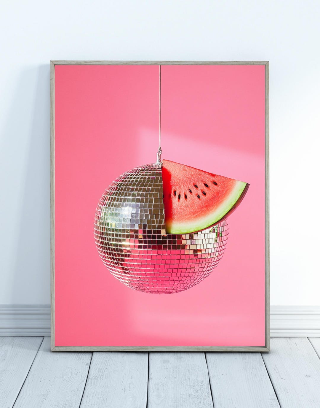 Watermelon Disco Ball, Digital Wall Art, Watermelon Disco Print ...